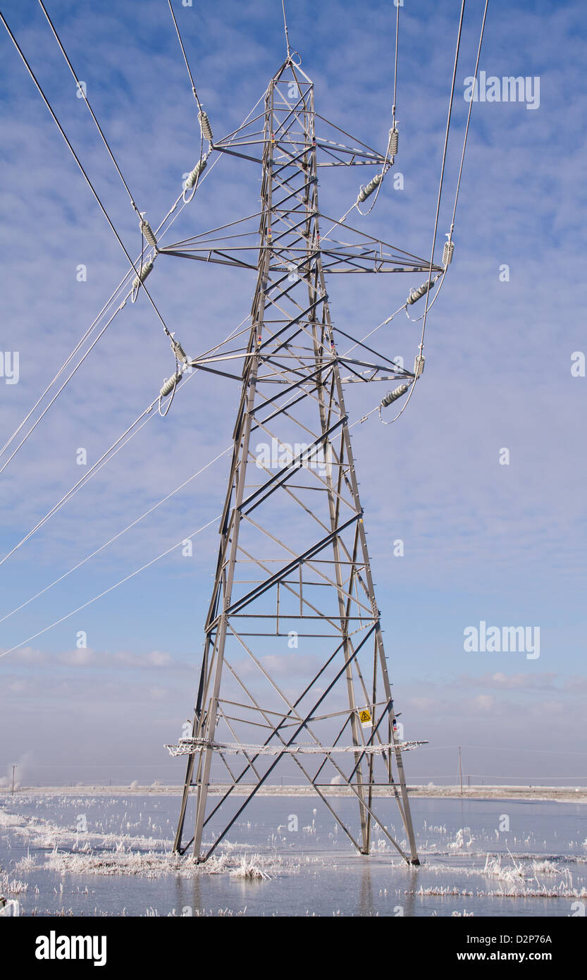 Pylon in Ice Stock Photo - Alamy