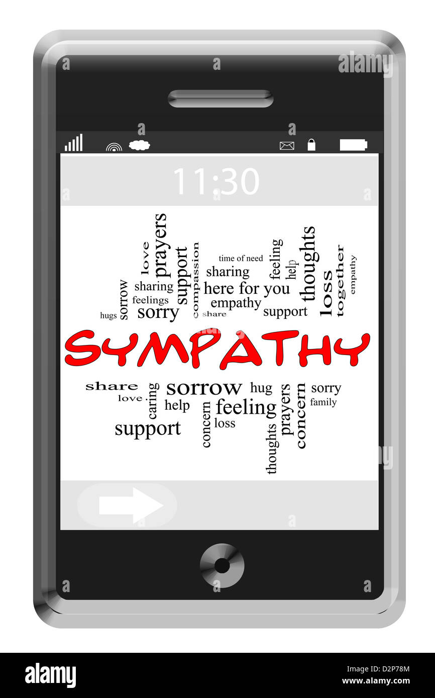 Sympathy Word Cloud Concept of Touchscreen Phone with great terms such ...