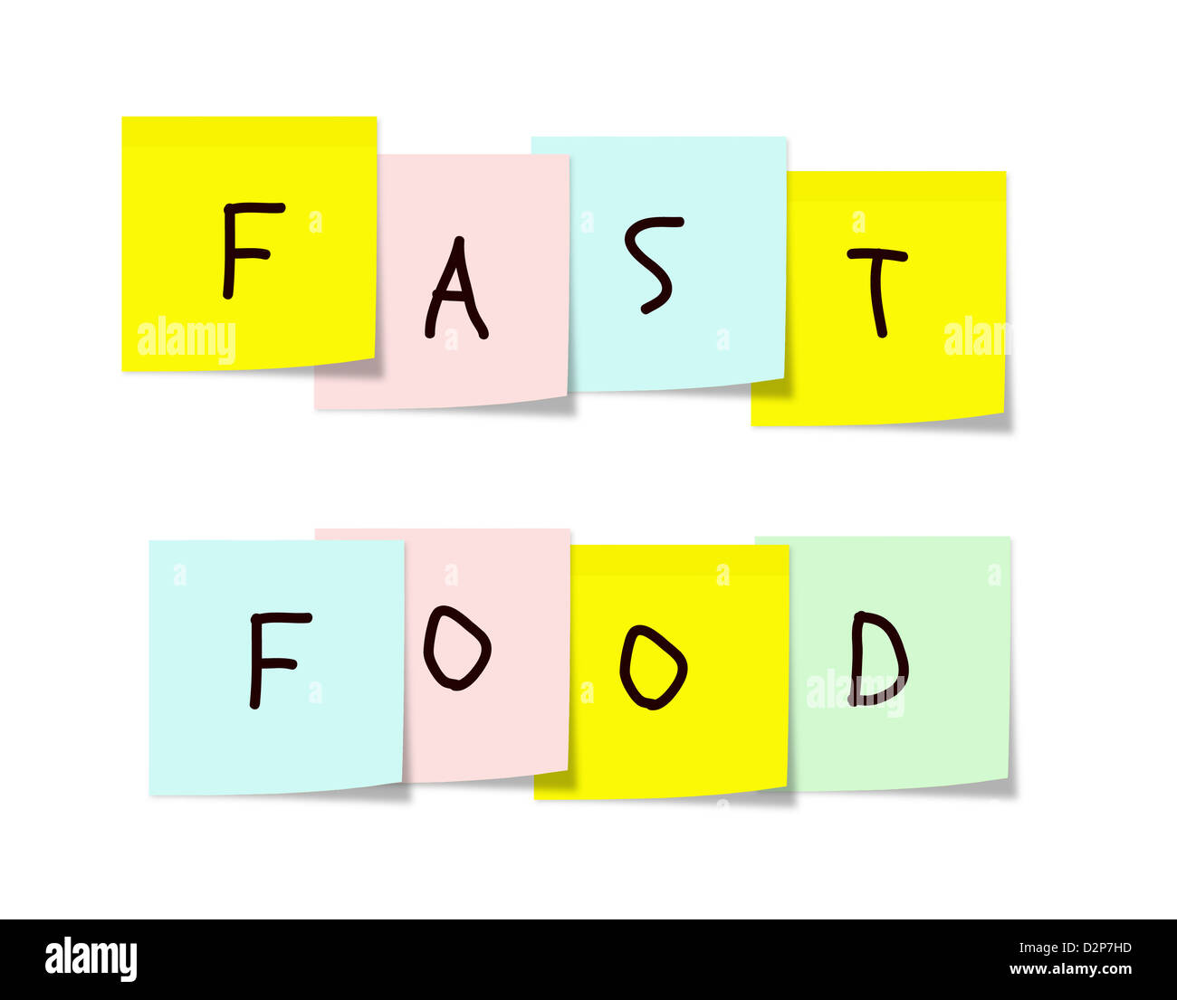 Fast Food written on colorful square Sticky Notes Stock Photo - Alamy