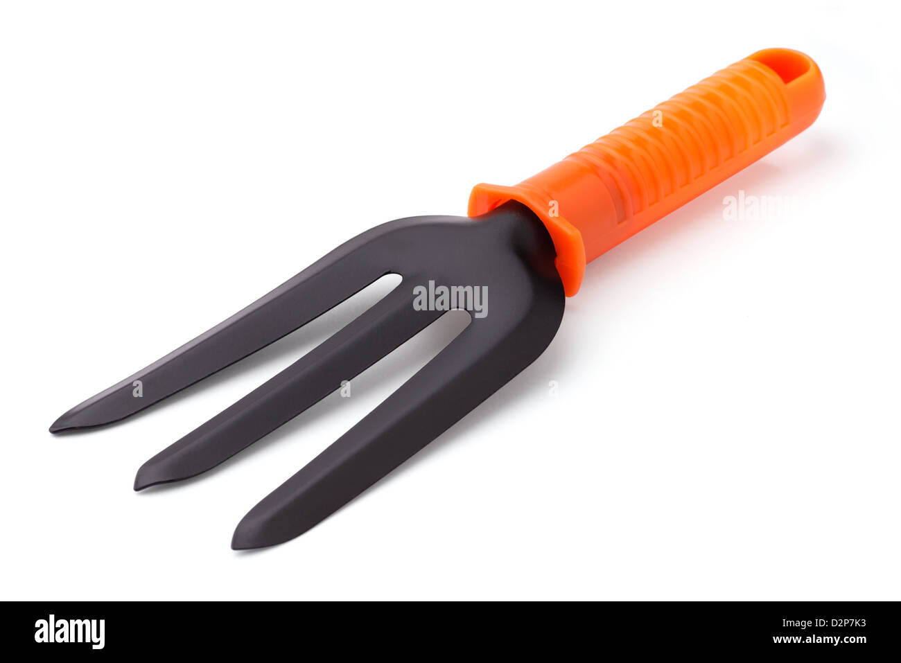 Gardening: single small digging fork, isolated on white background ...