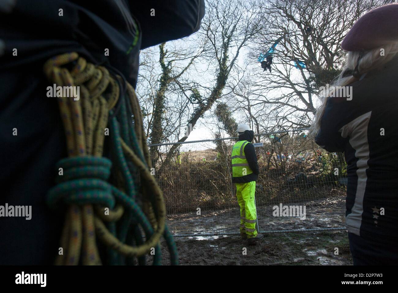 the last protestors are removed from the trees at the decoy pond Combe ...