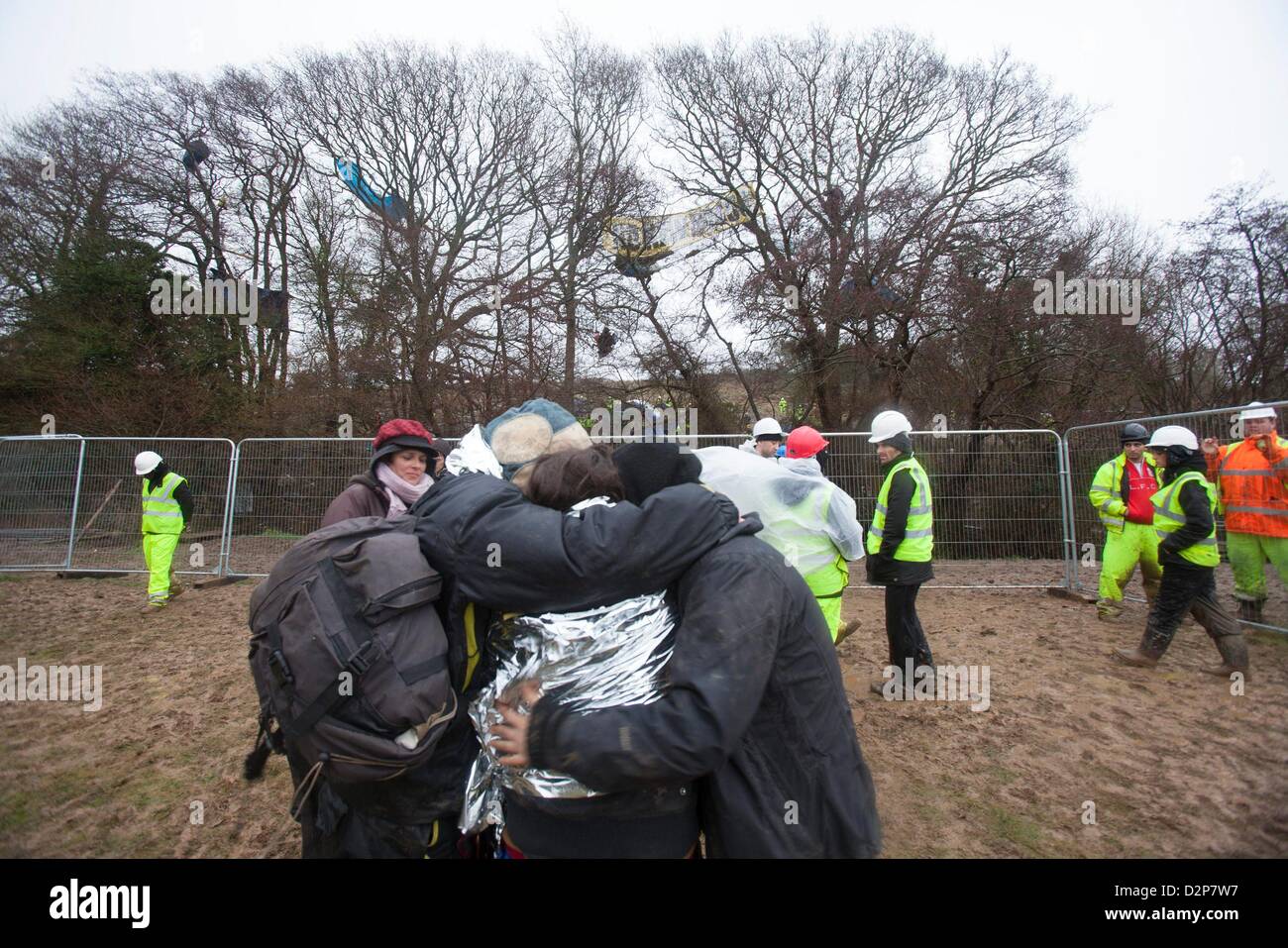 the last protestors are removed from the trees at the decoy pond Combe ...