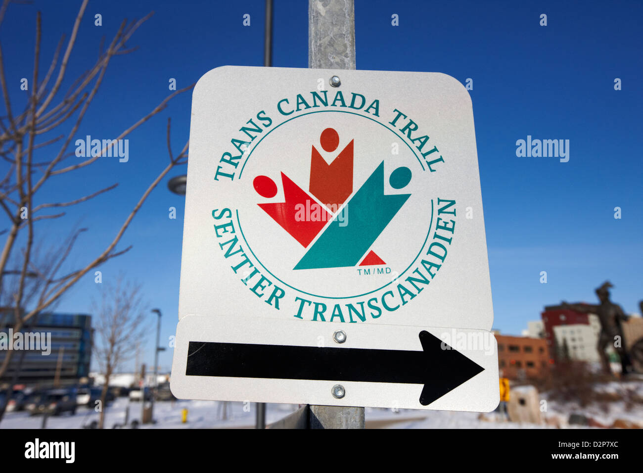 trans canada trail sign in downtown Saskatoon Saskatchewan Canada Stock ...