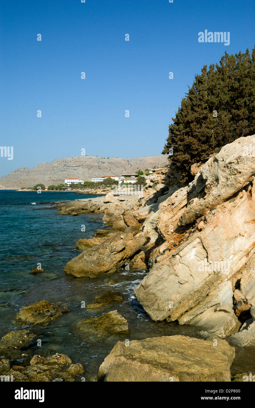 lardos lindos rhodes dodecanese islands greece Stock Photo - Alamy