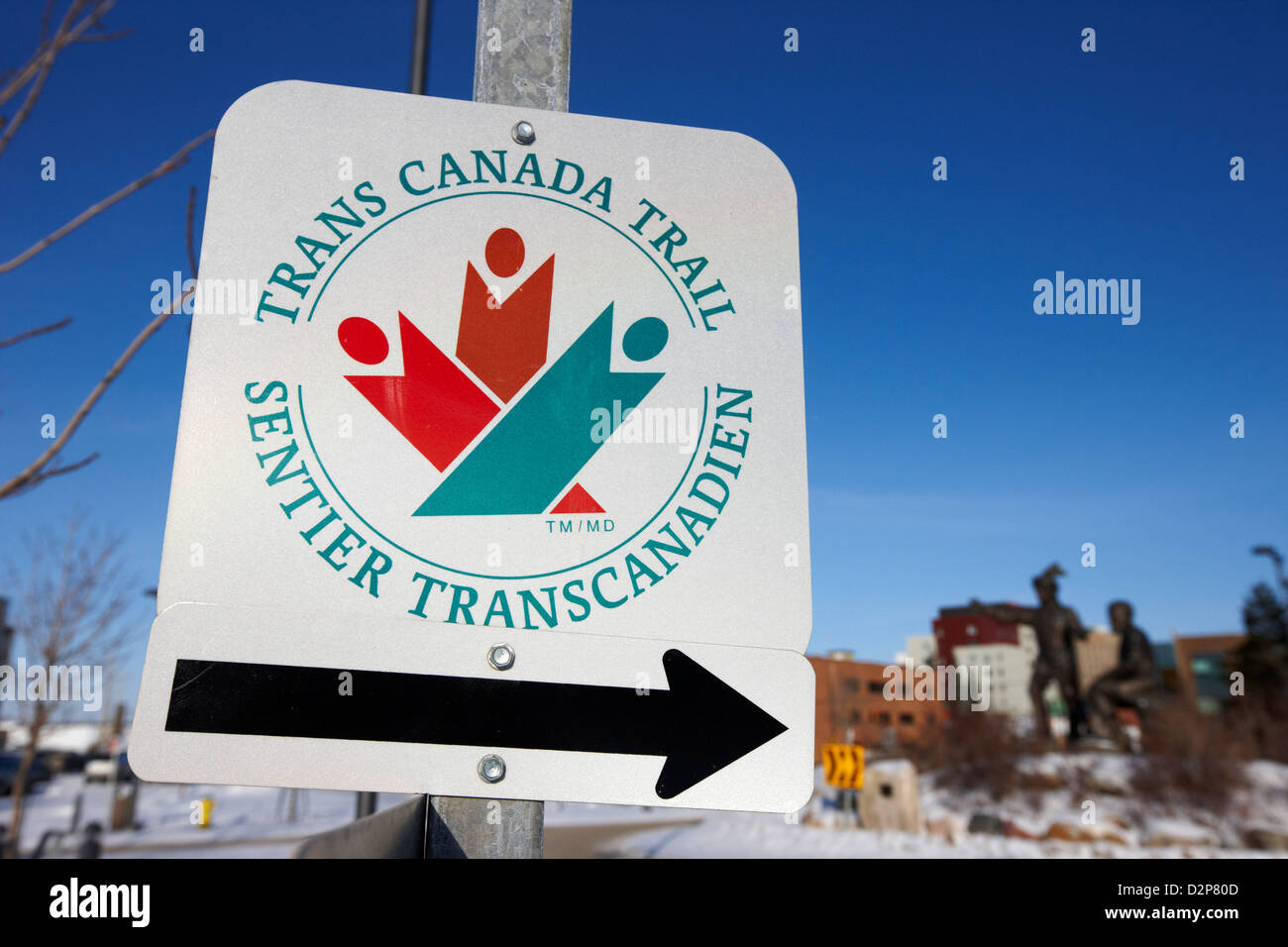 trans canada trail sign in downtown Saskatoon Saskatchewan Canada Stock ...