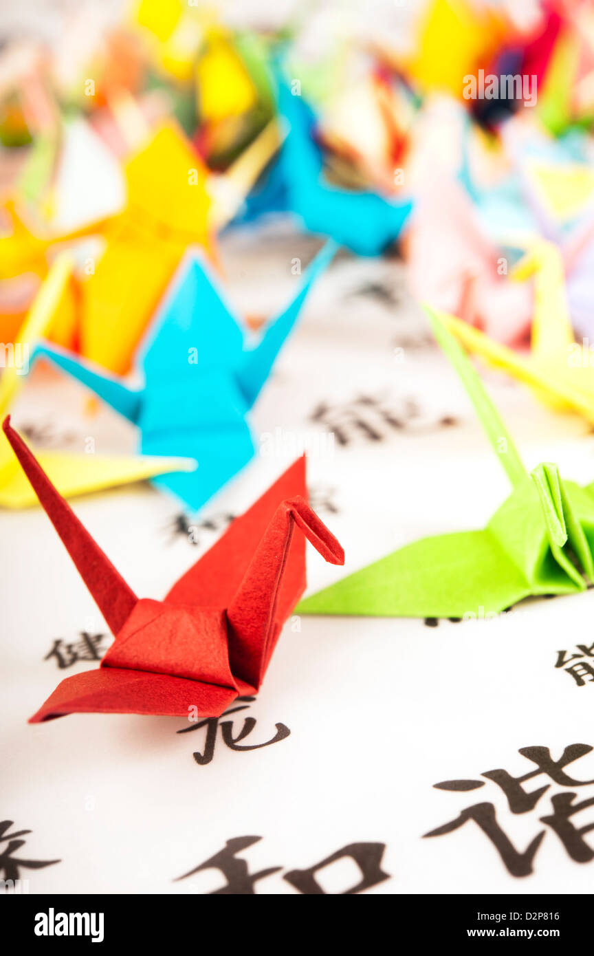colorful origami birds Stock Photo - Alamy
