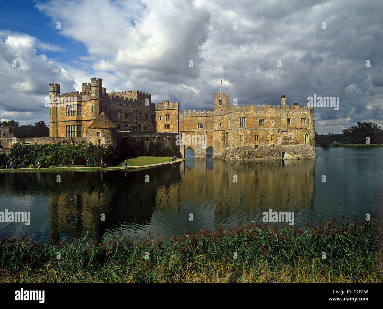 Leeds Castle and moat, Kent, England Stock Photo - Alamy