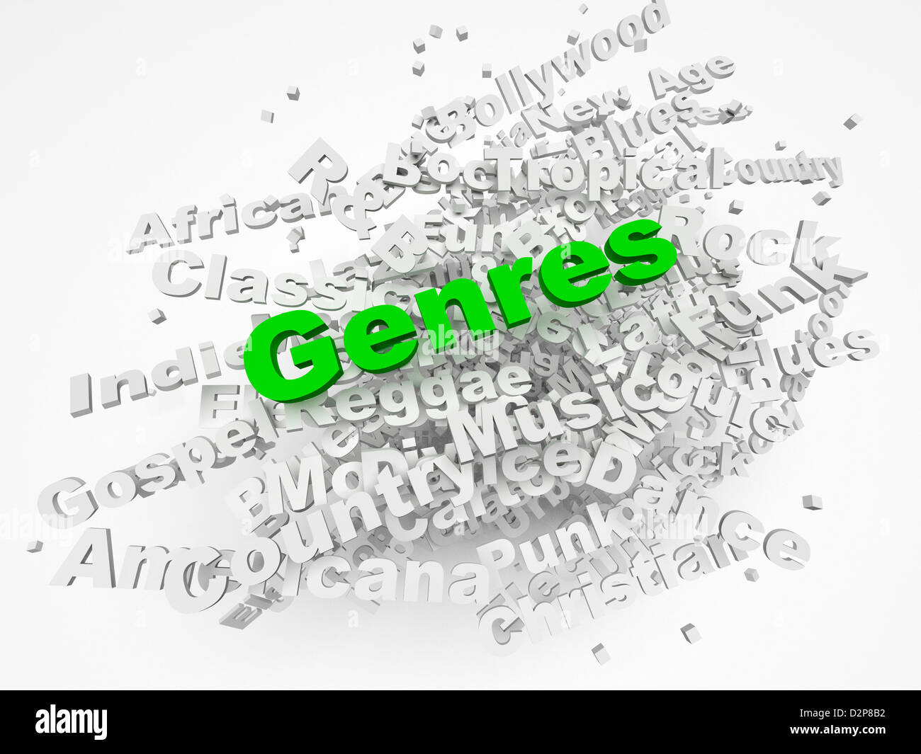 Music genre in text graphics Stock Photo - Alamy