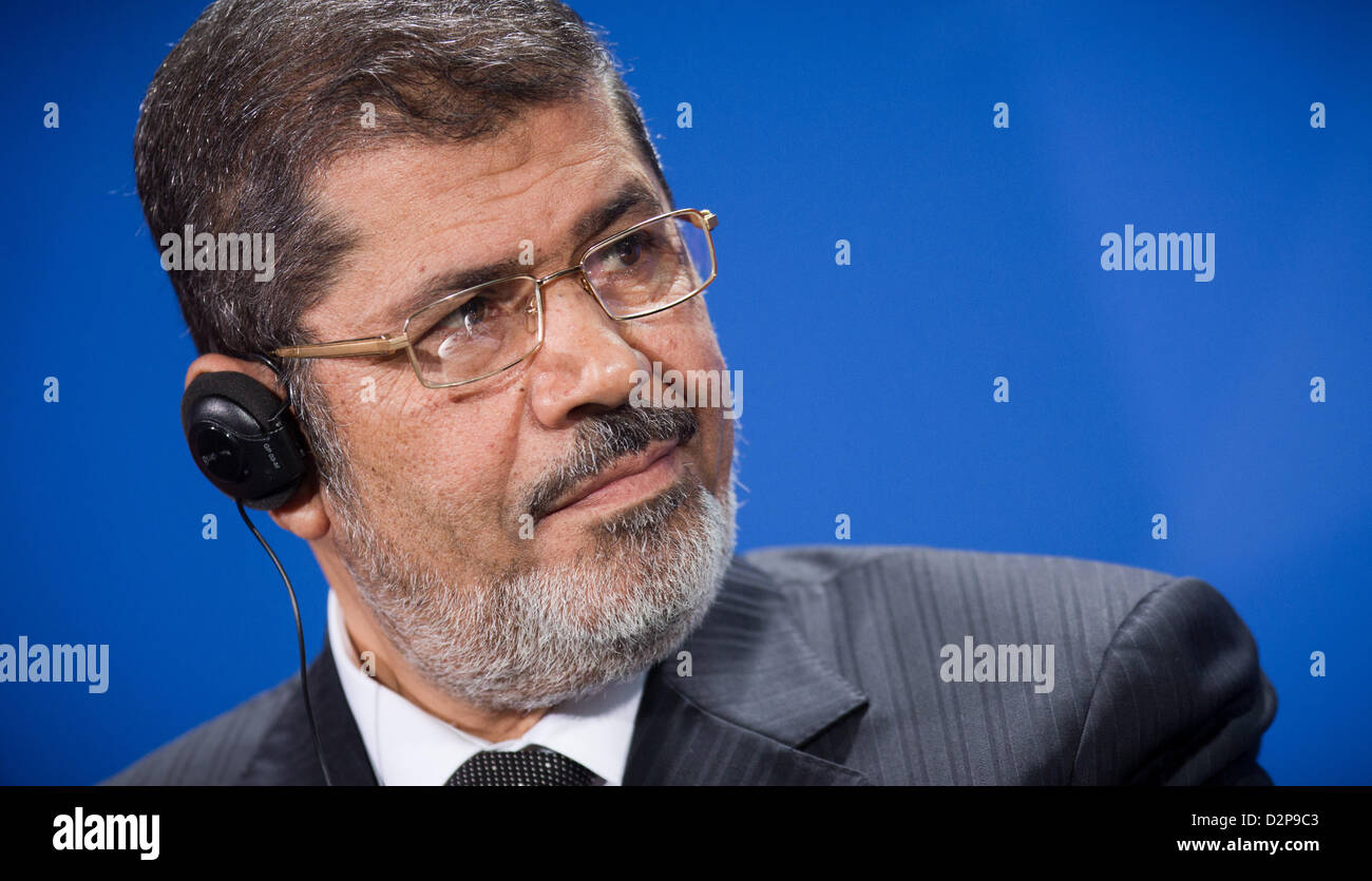 Egyptian President Mohamed Morsi gives a press conference at the ...