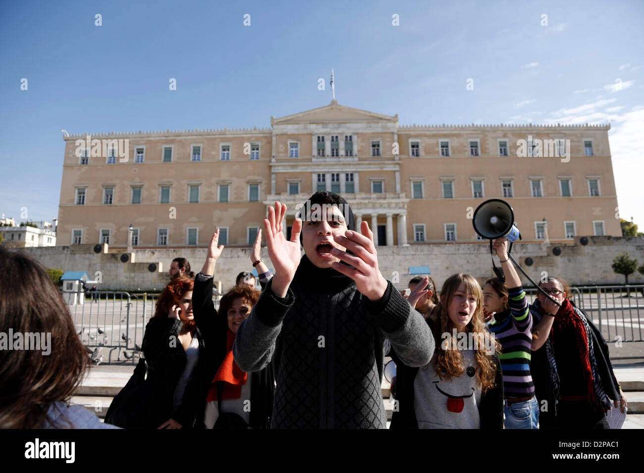Protest march by students and teachers of music schools. Protesting ...