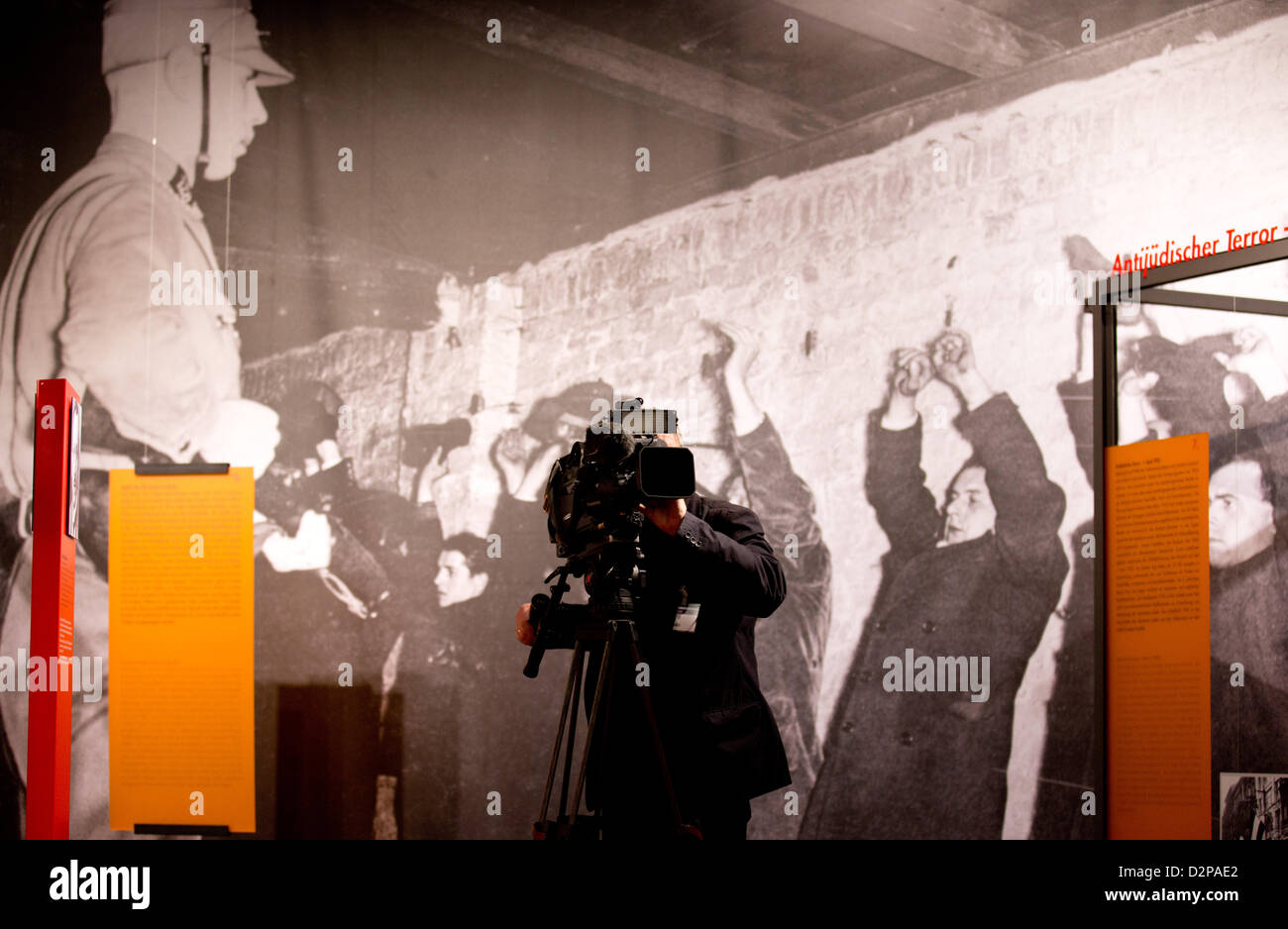 A cameraman operates his camera during the special exhibition 'Berlin ...