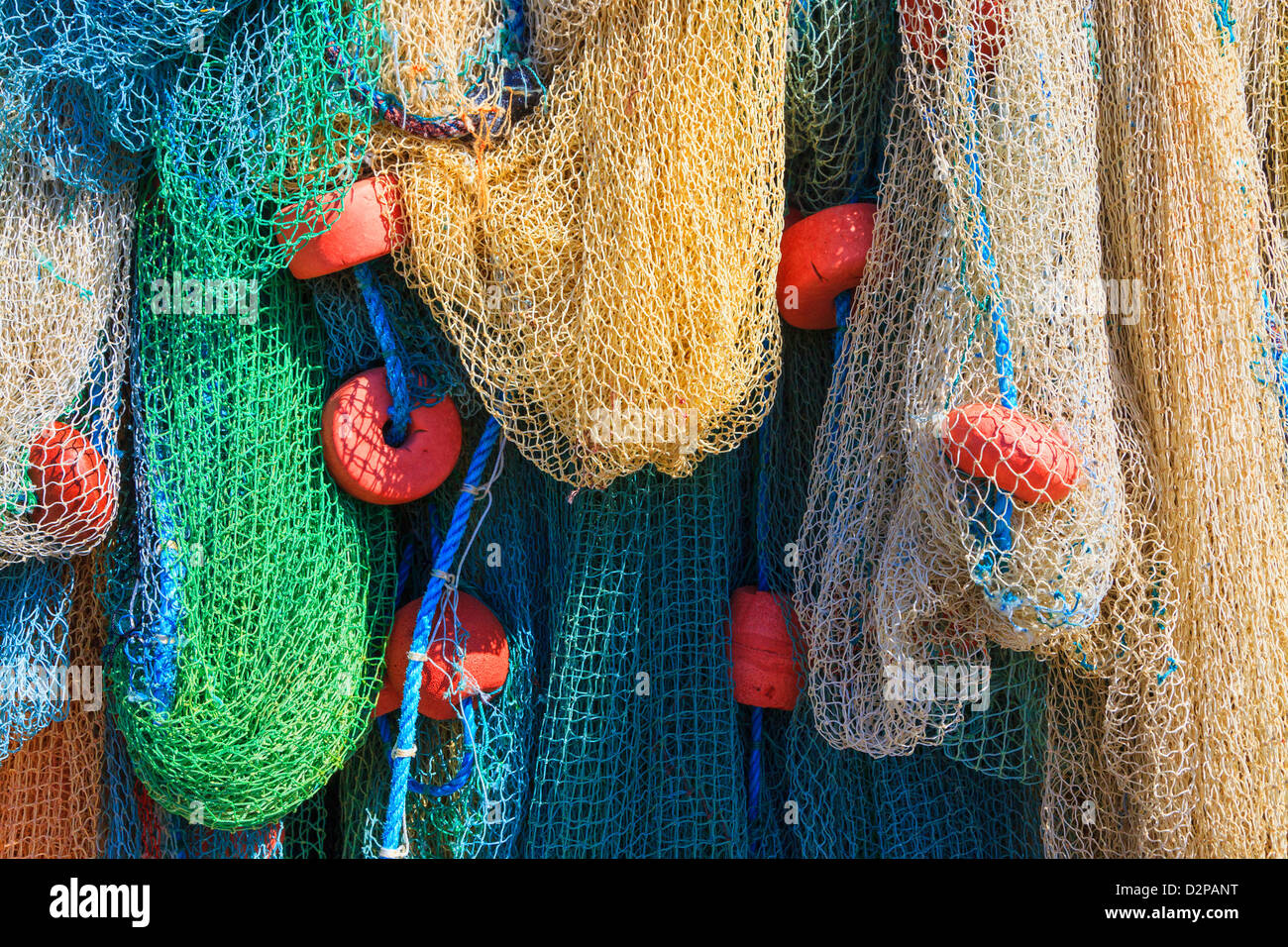 Fishing nets hanging up to dry in the sun, St Lucia Stock Photo - Alamy