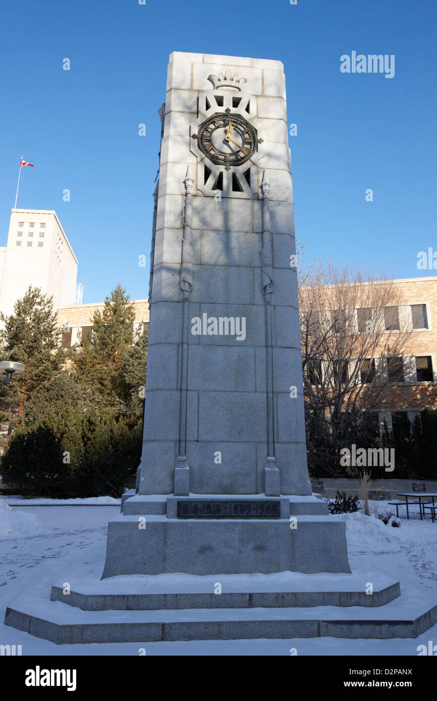 cenotaph war memorial in Saskatoon city hall Saskatchewan Canada Stock ...