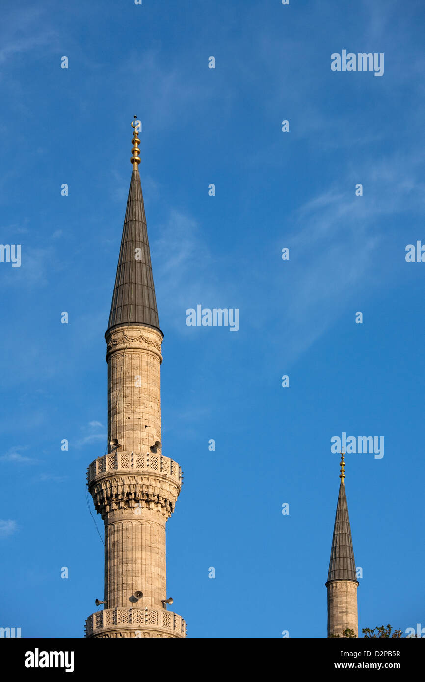 Istanbul, Turkey, minarets of the Sultan Ahmed Mosque, also called the ...