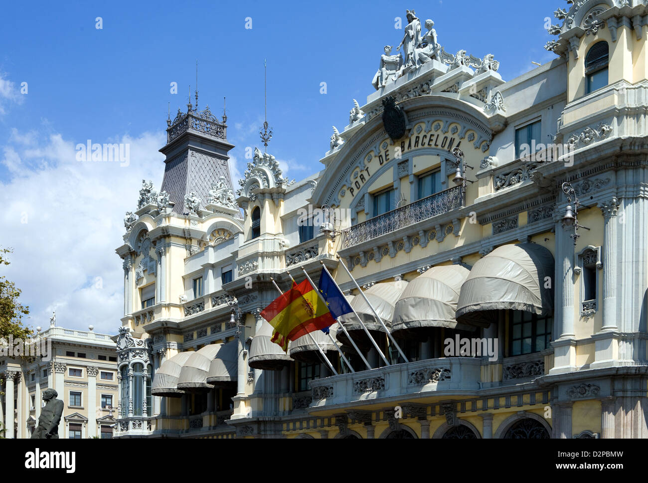 Spain, Barcelona, the ancient custom building in the old harbor Stock ...
