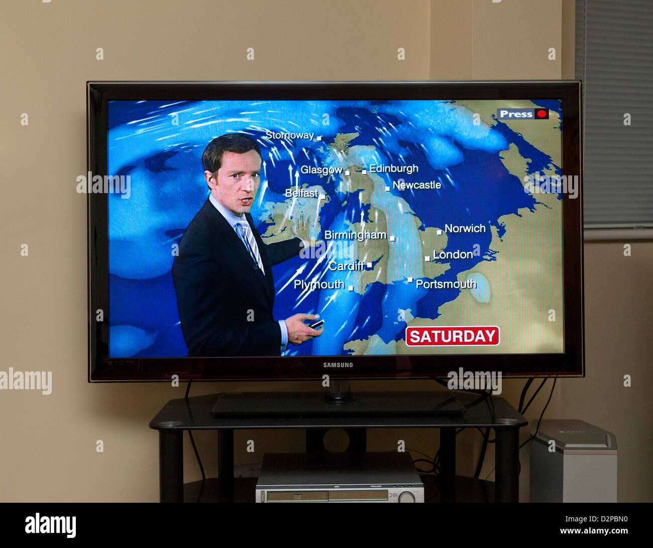 BBC weatherman predicting the weather Stock Photo - Alamy