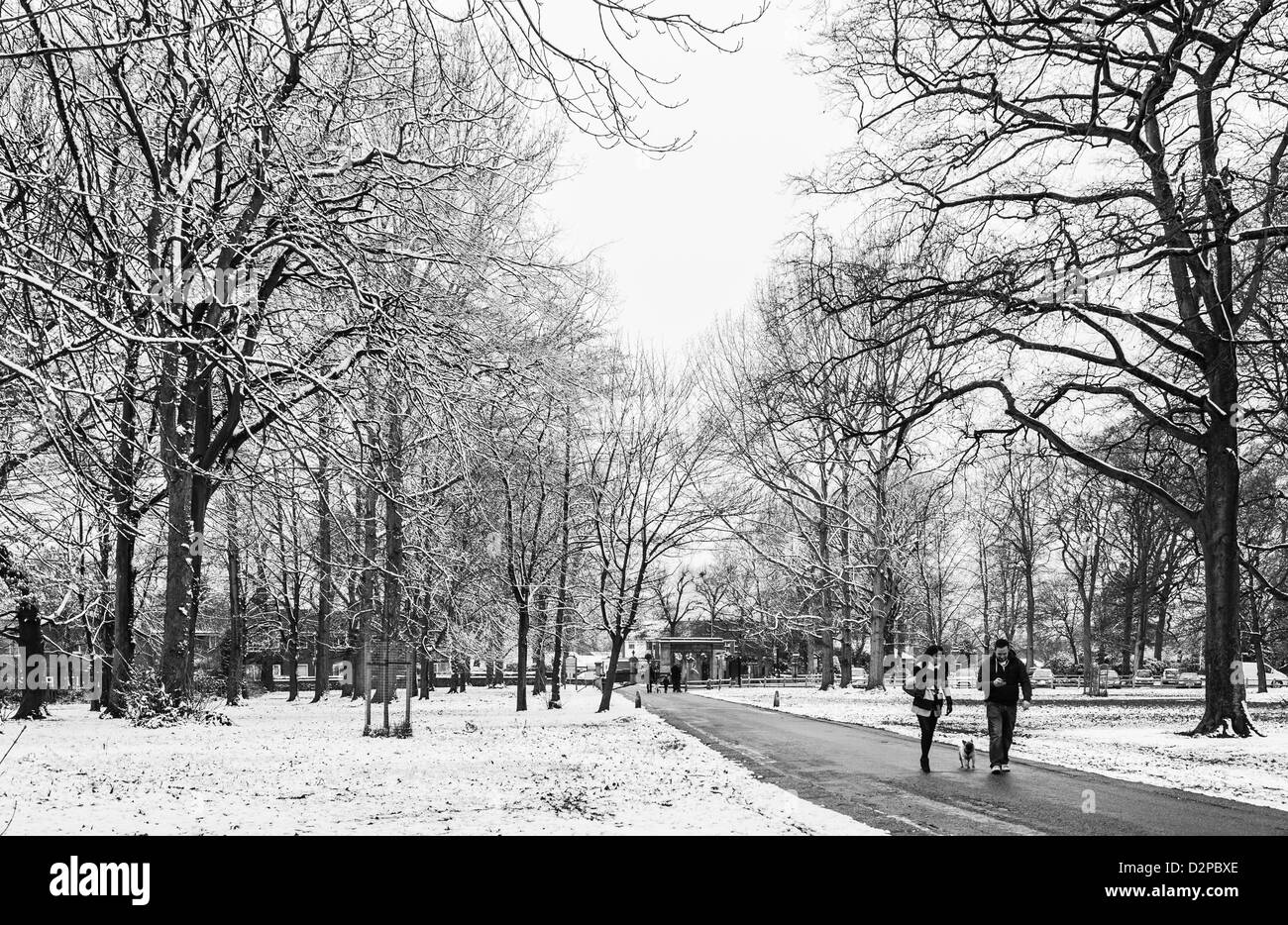 Stockport. Woodbank Park in the Snow Stock Photo - Alamy