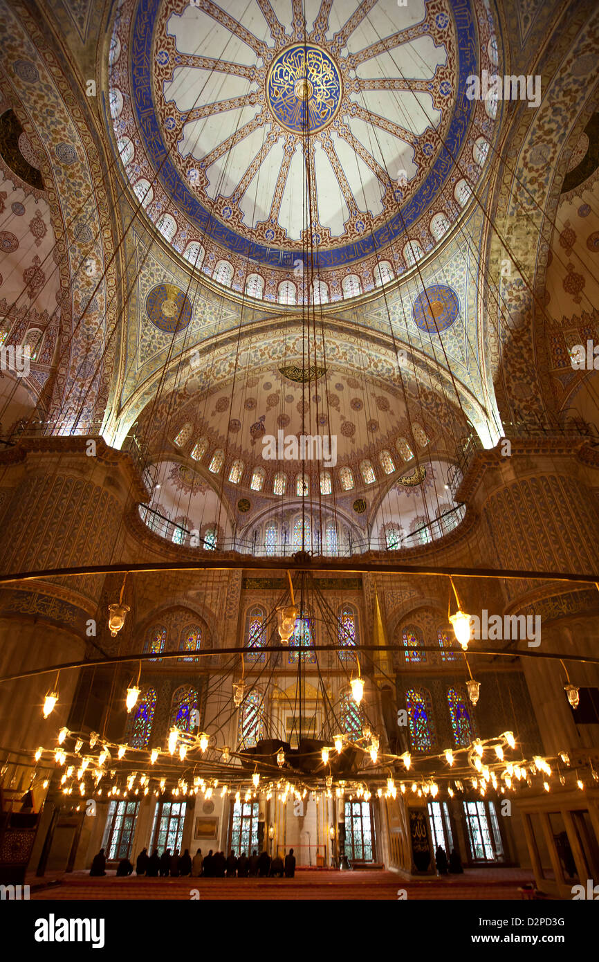 ISTANBUL TURKEY - Blue Mosque ( Sultan Ahmet Camii ) interior view with ...