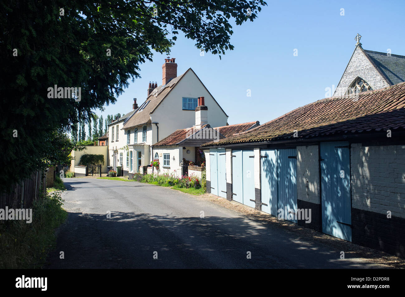 Cottages in Staithe Road Ludham Village Norfolk UK Stock Photo - Alamy