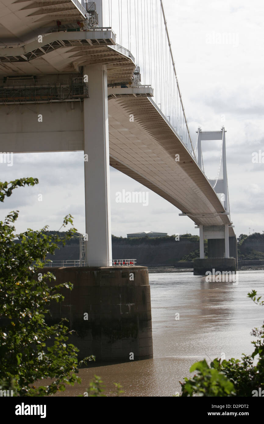 A close up of the bridge from a vantage point on the river bank below ...