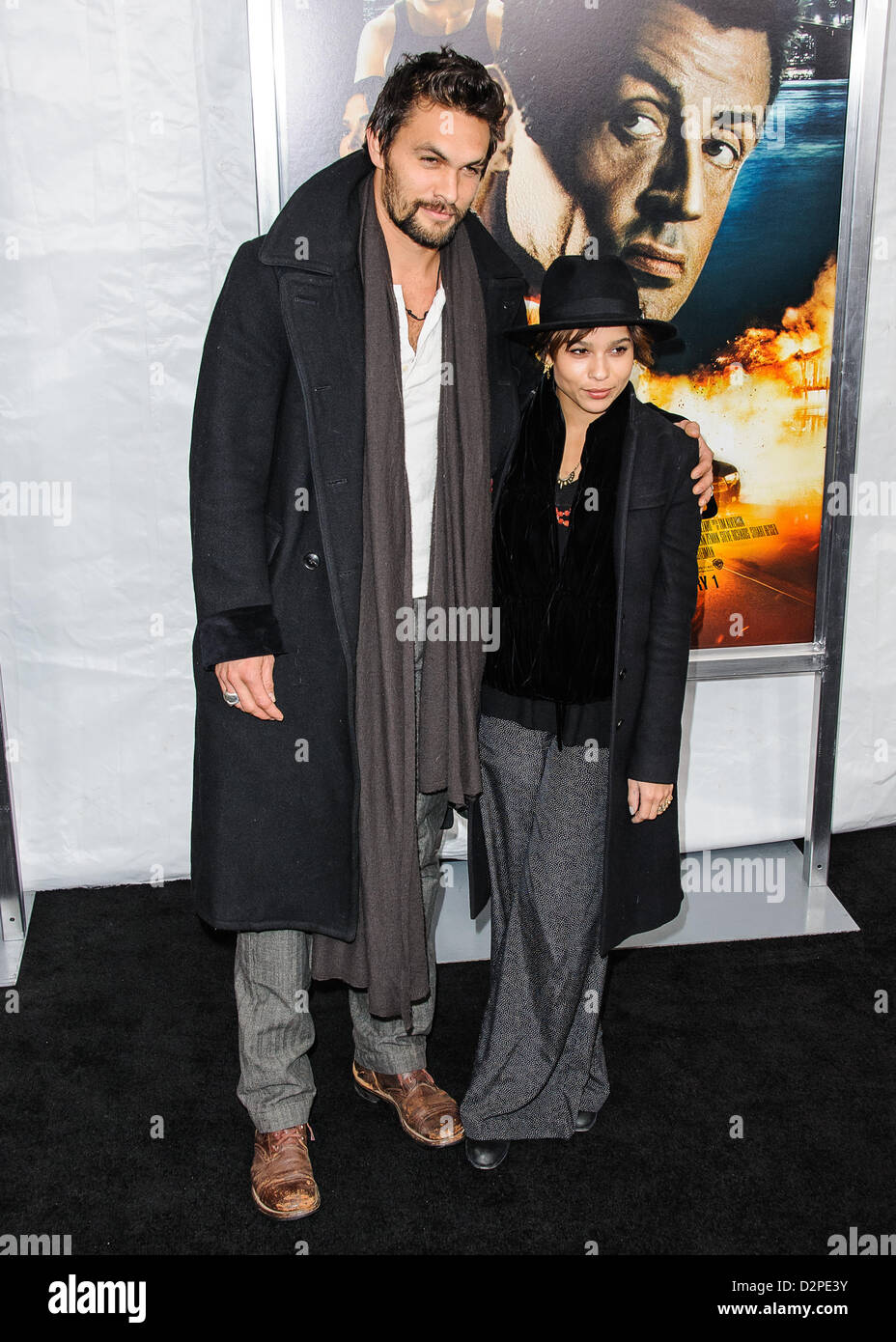 New York, NY, USA, 29 January, 2013. Jason Momoa and Zoe Kravitz arrive ...