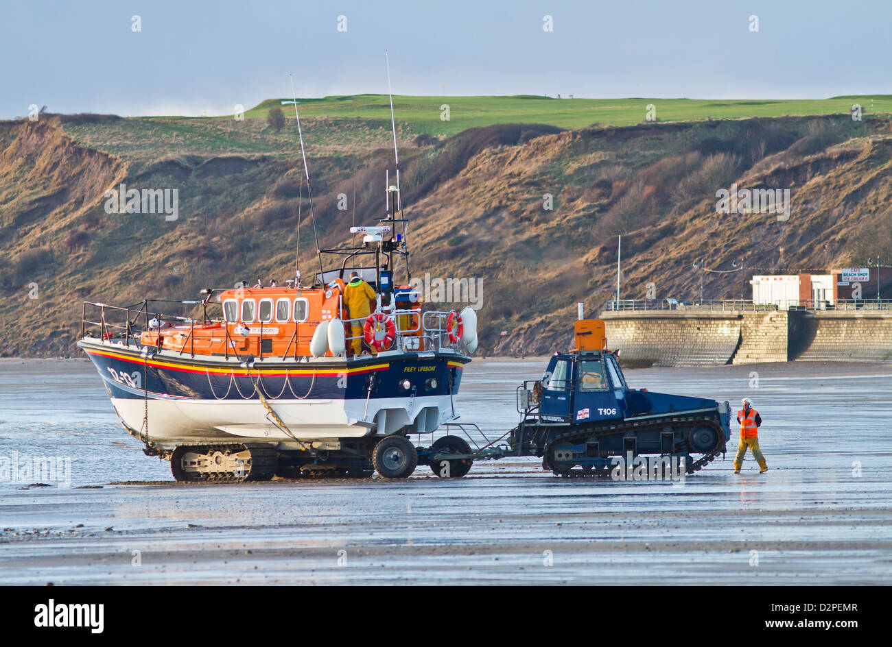 Filey lifeboat tractor put action hi-res stock photography and images ...
