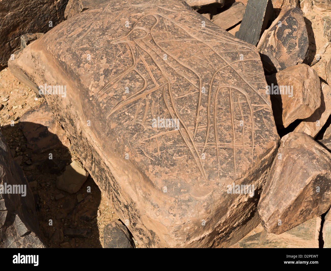 Prehistoric rock art site Ait Ouazik, Morocco, North Africa Stock Photo ...