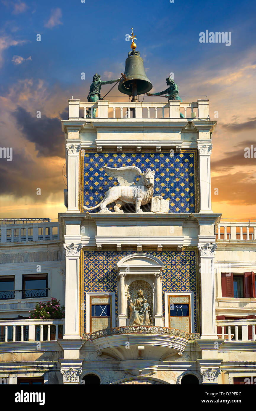 The renaissance clock tower of Torre dell' Orologio, San Marco district ...
