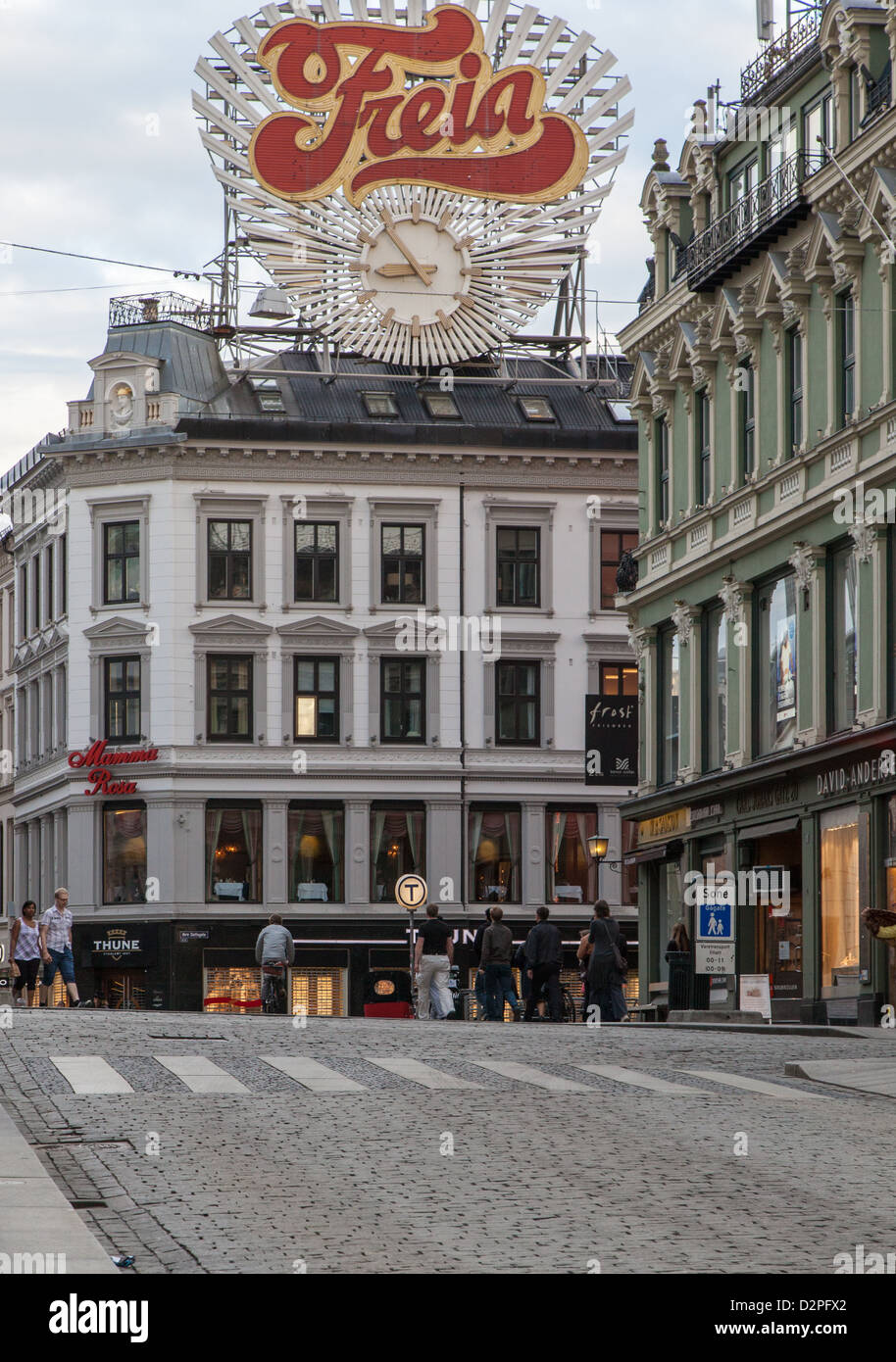 Shops and commercial buildings in Oslo Norway Stock Photo - Alamy
