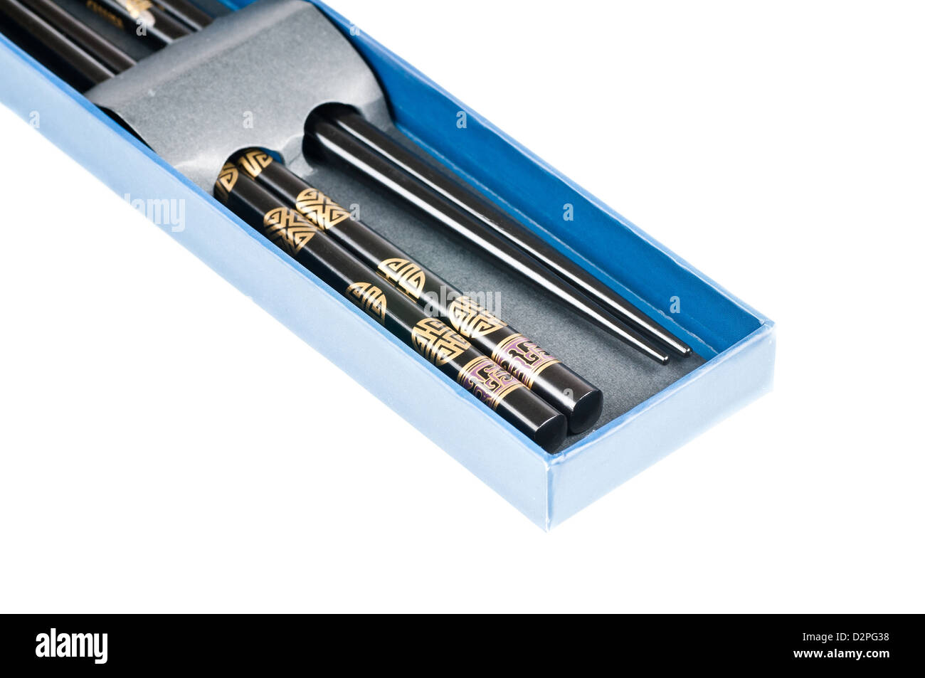Sushi sticks in a box over a white background Stock Photo - Alamy