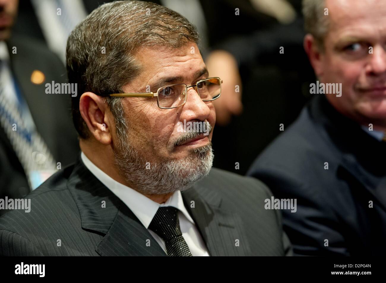 Egyptian President Mohammed Mursi attends an event held by the Koerber ...