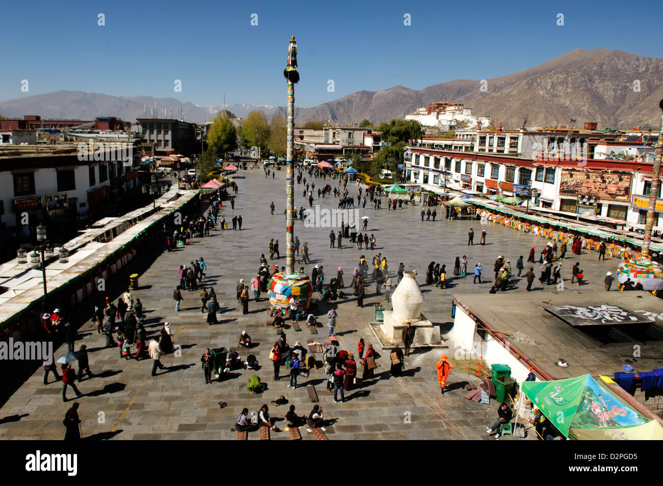 the barkhor square in lhasa, tibet Stock Photo - Alamy