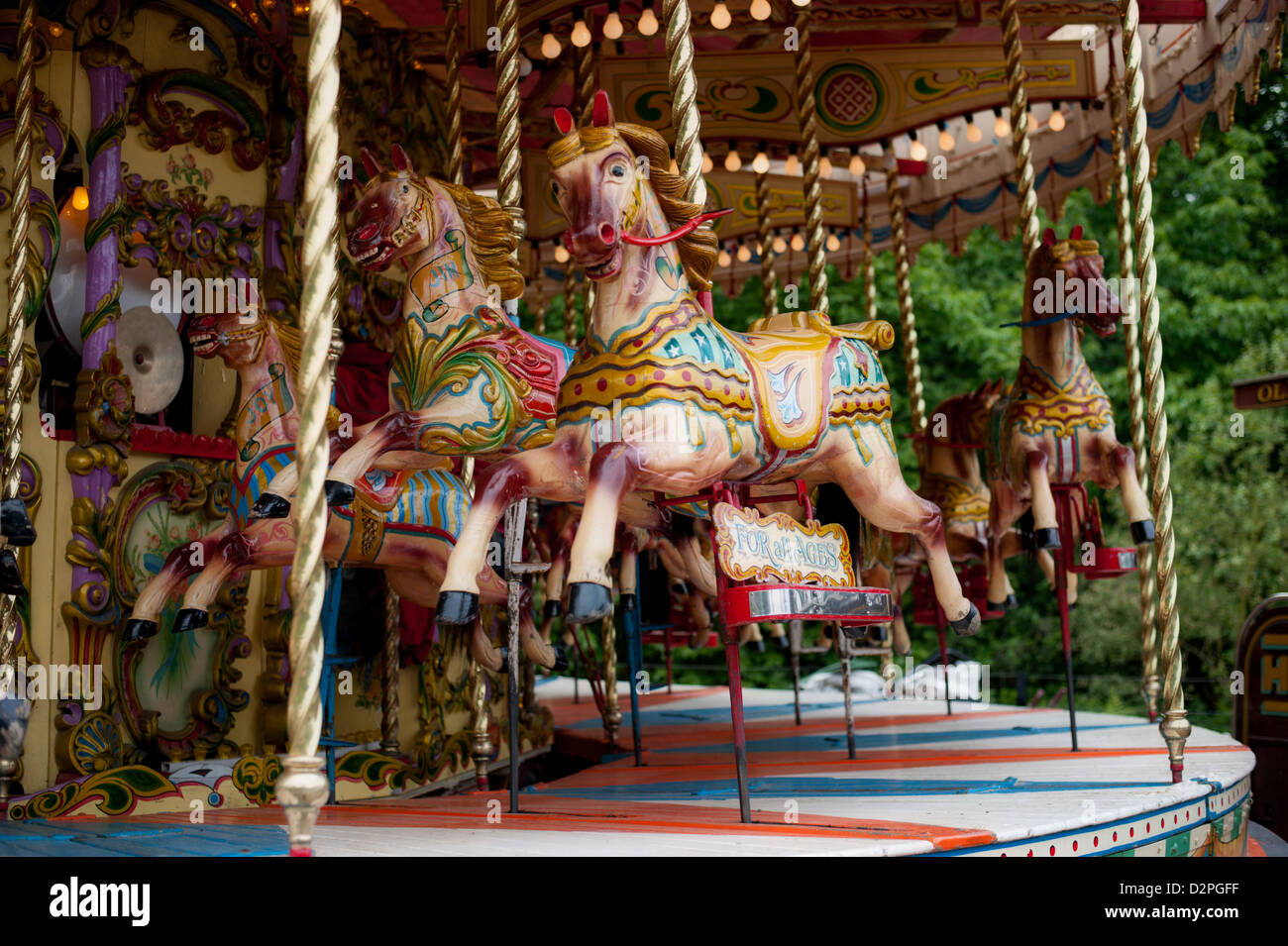 Wooden Horse fairground ride Stock Photo - Alamy