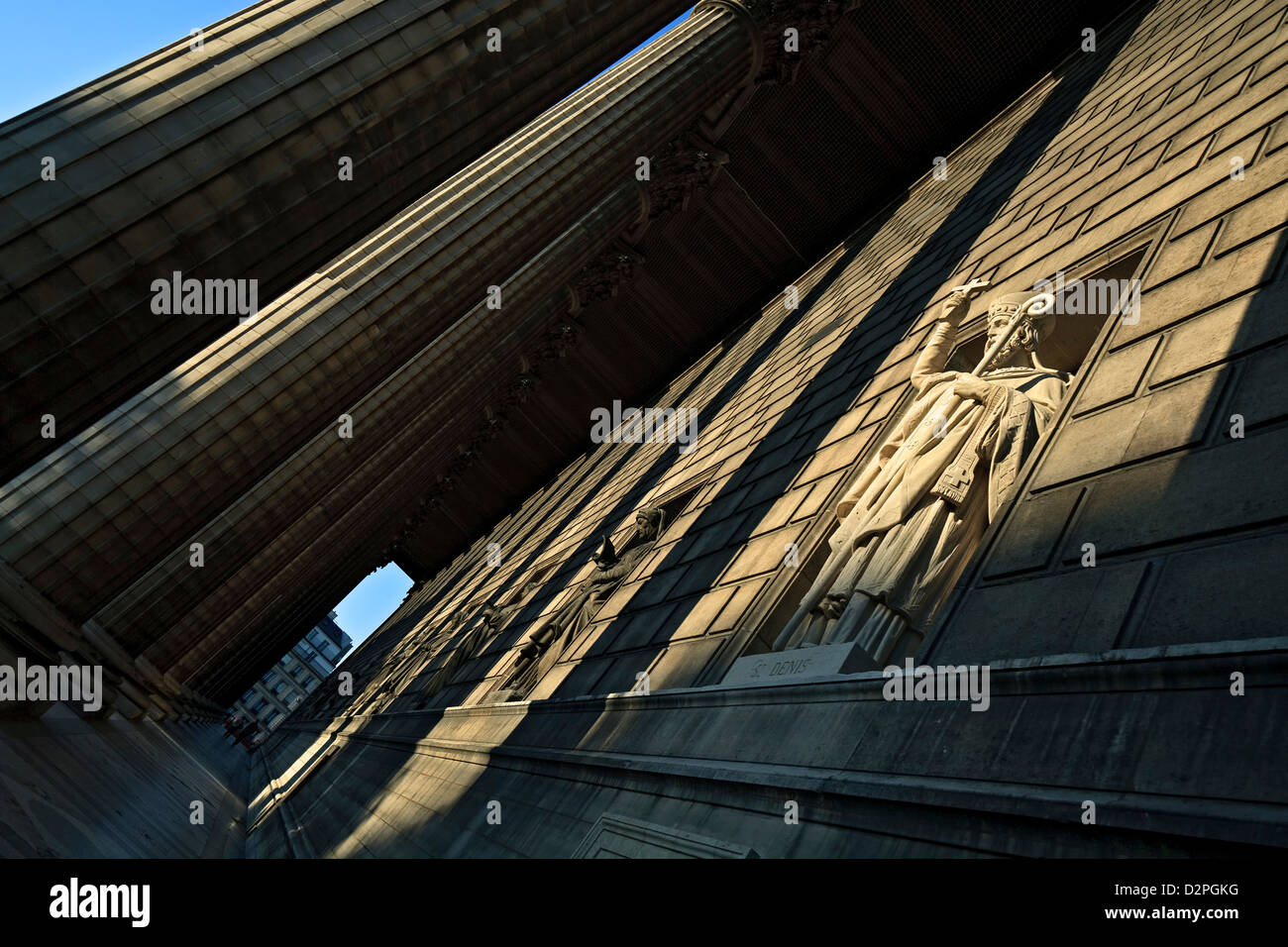 Statue of Saint Denis and columns, Saint Madeleine Church, Paris ...