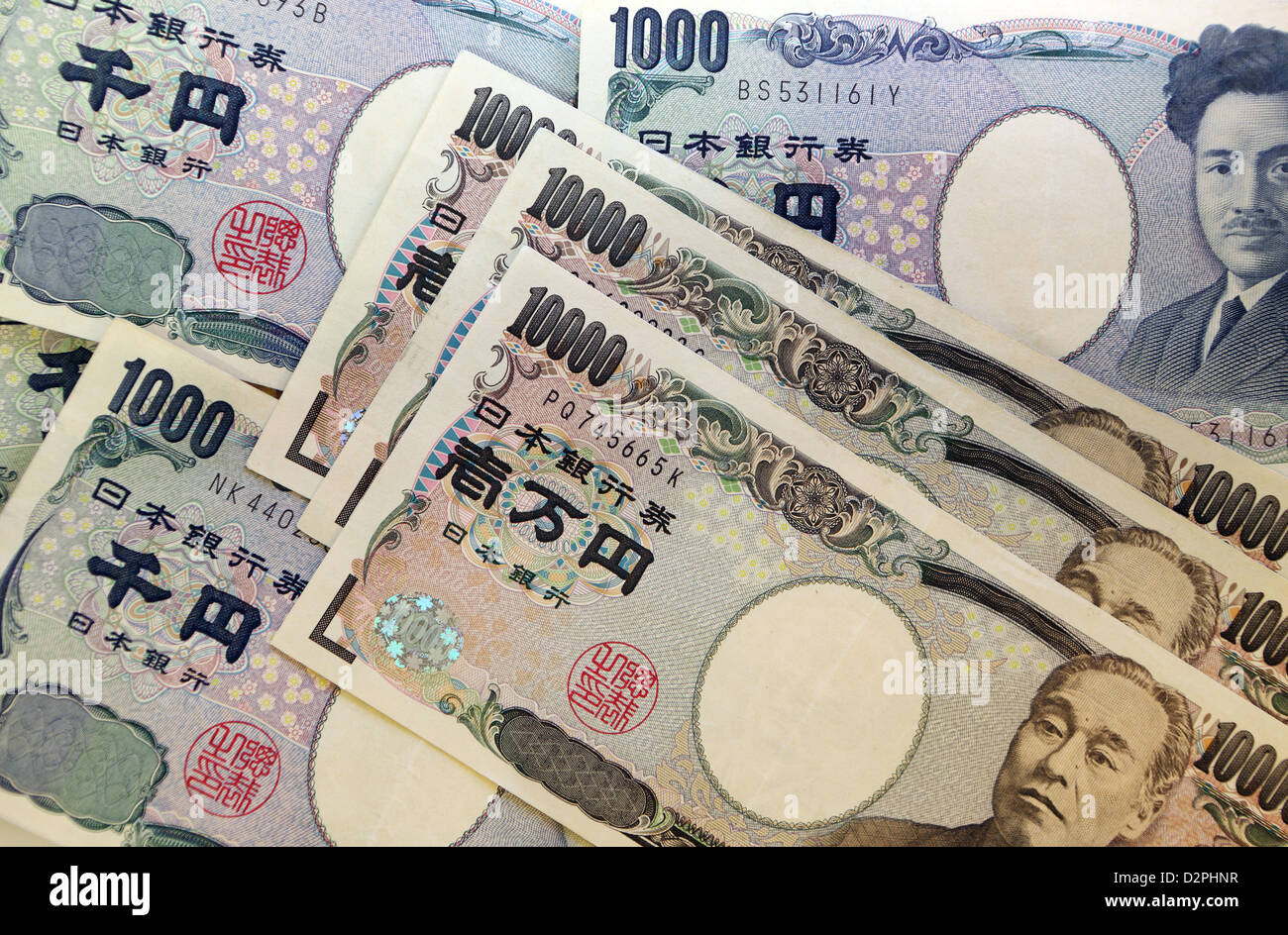 Japanese yen banknotes Stock Photo - Alamy