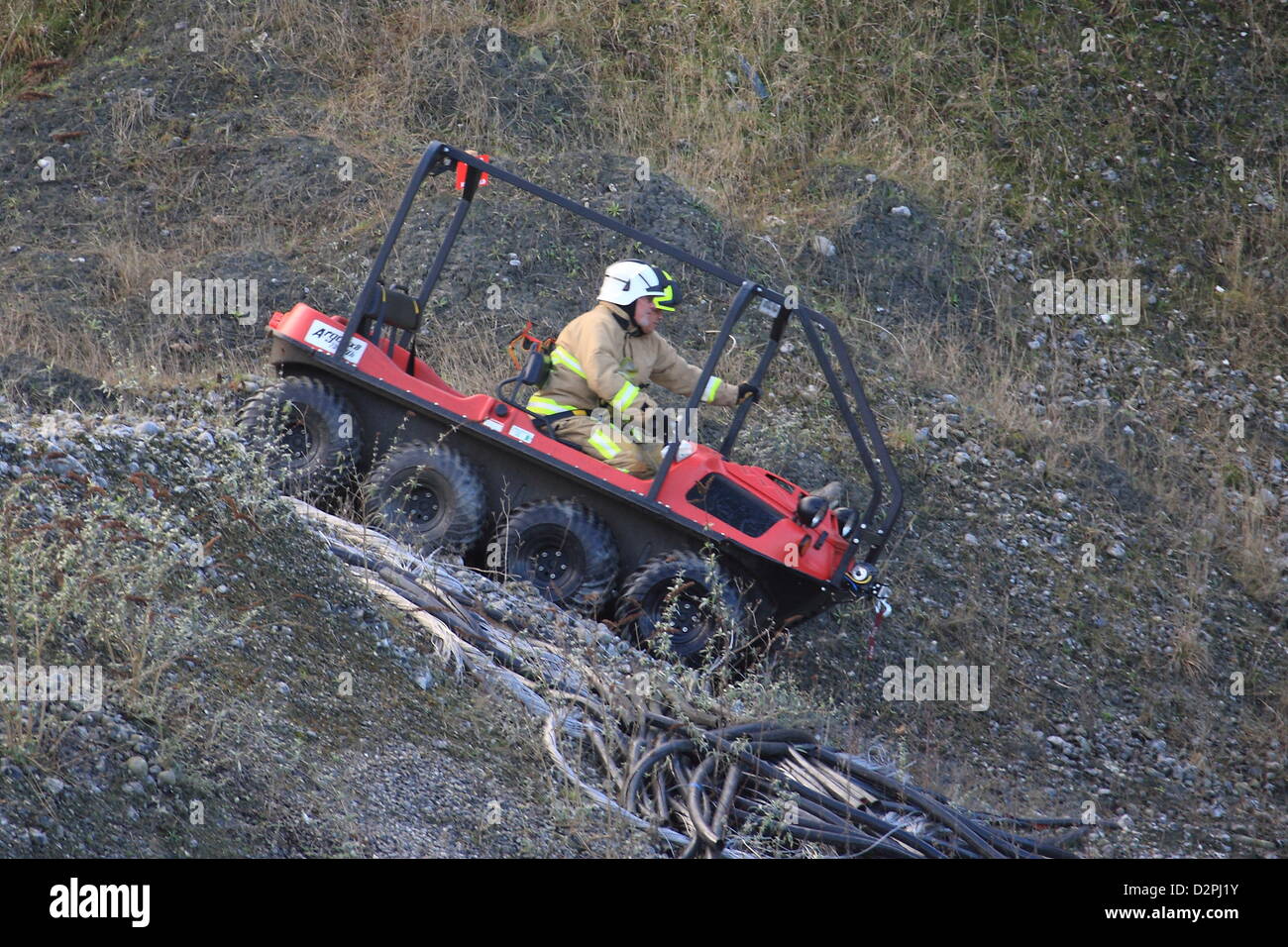 Kent, UK. 30th January 2013. Innovative firefighting equipment is being ...