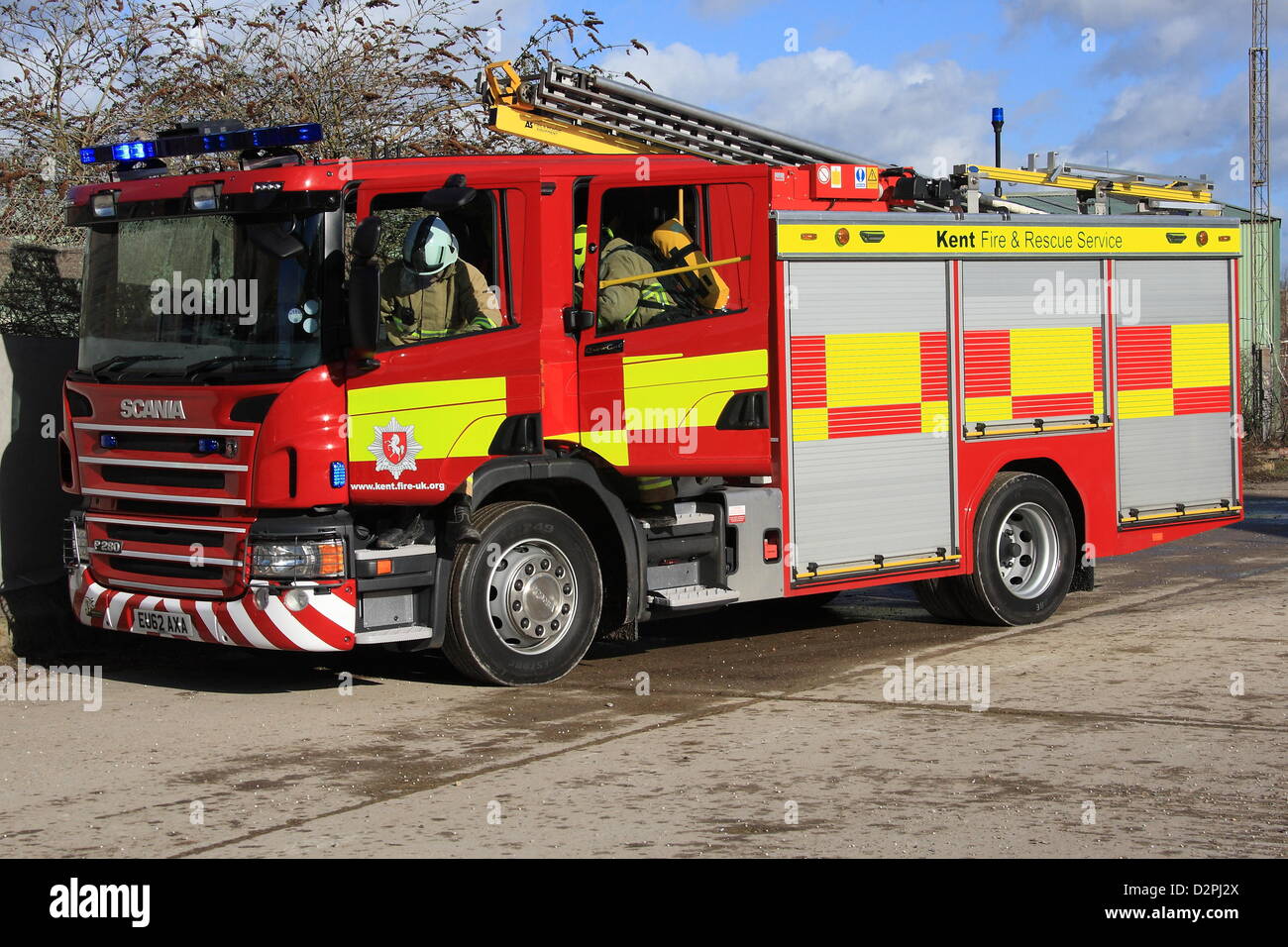 Kent, UK. 30th January 2013. Innovative firefighting equipment is being ...