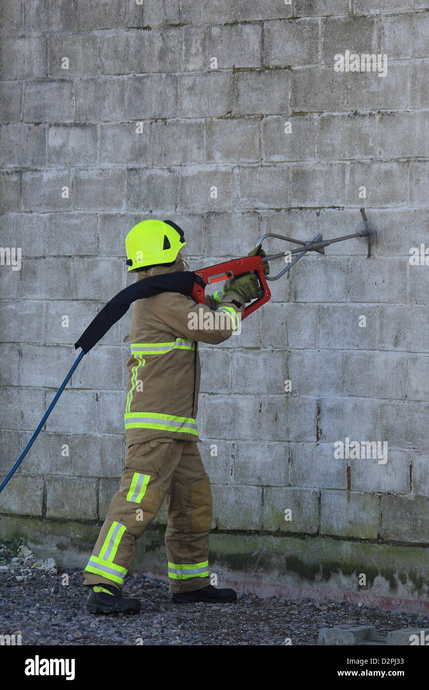 Kent, UK. 30th January 2013. Innovative firefighting equipment is being ...