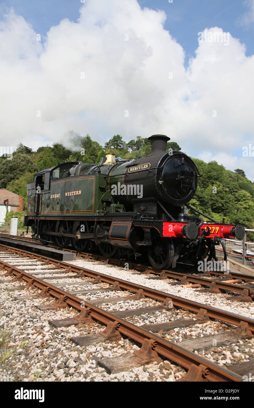 A steam locomotive on the track Stock Photo - Alamy