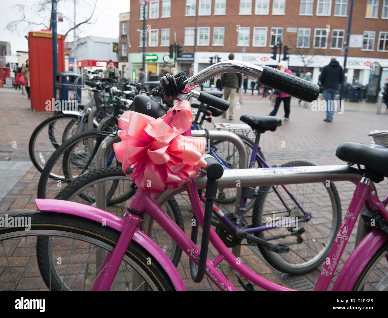 Girls pink bike hi-res stock photography and images - Alamy