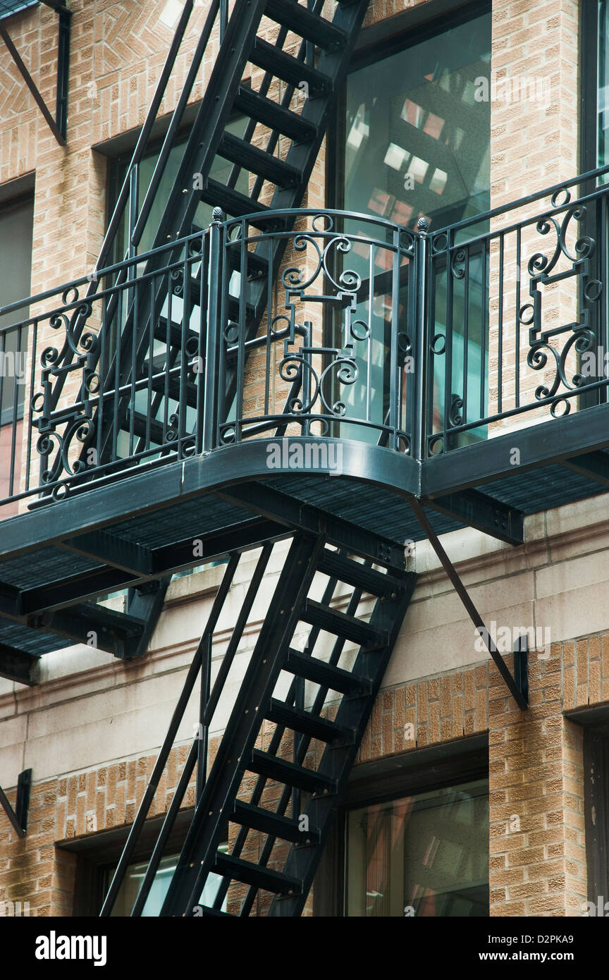 Wrought iron fire escape hi-res stock photography and images - Alamy