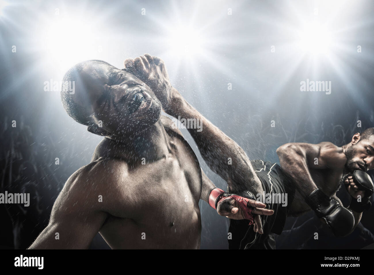 African American MMA fighters fighting Stock Photo - Alamy
