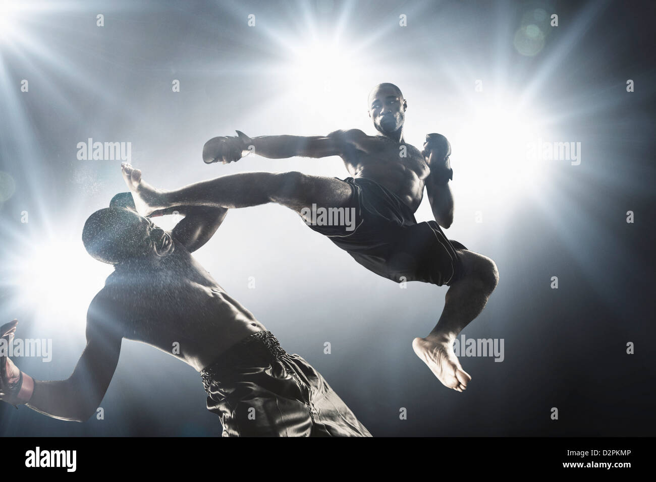 African American MMA fighters fighting Stock Photo - Alamy