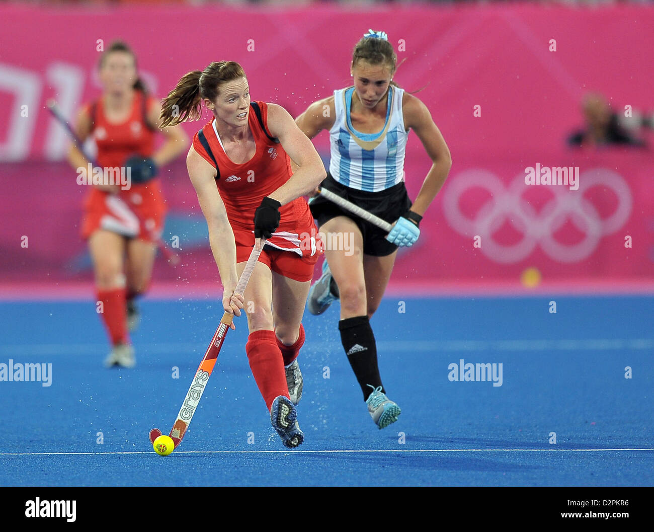 Helen Richardson (Great Britain) is chased by Florencia Habif ...