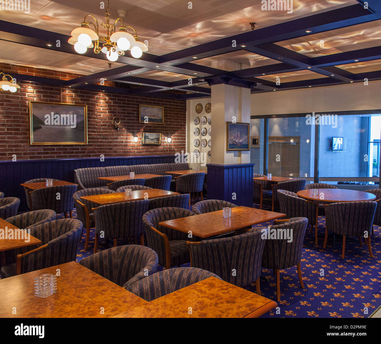 Interior of Kviknes Hotel in Balestrand, Norway along the Sognefjord ...