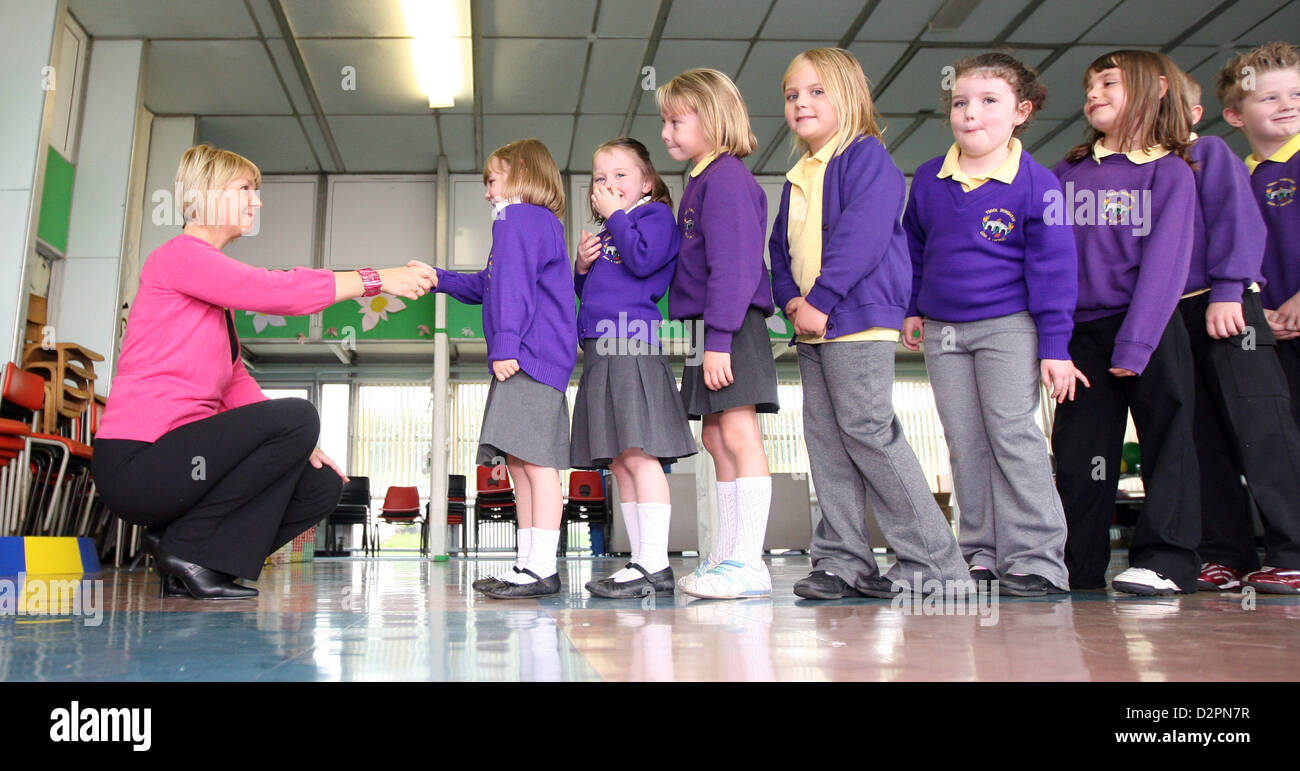 School Teacher Children Line High Resolution Stock Photography and ...