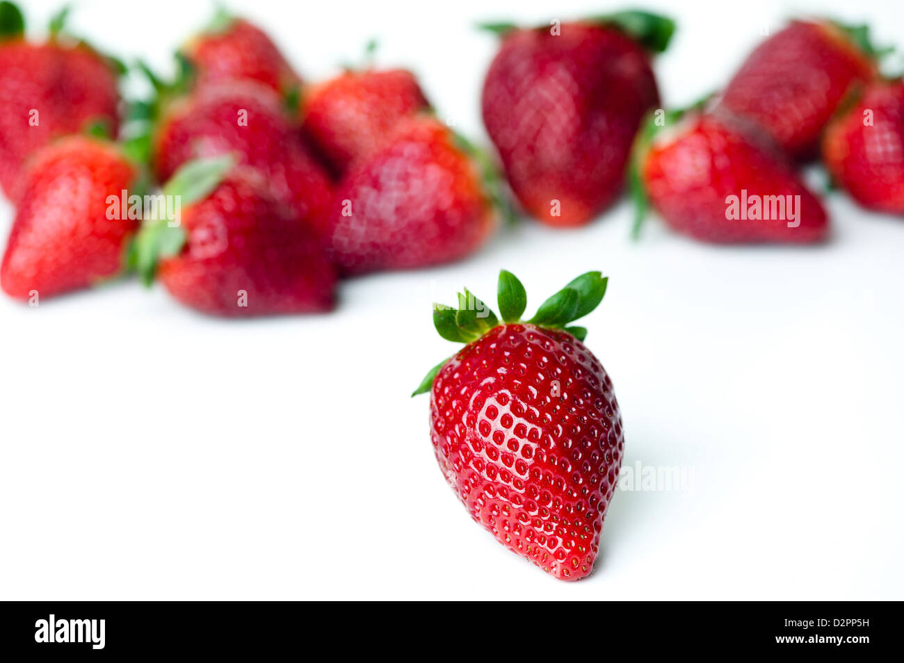 fresh strawberries on white background Stock Photo - Alamy