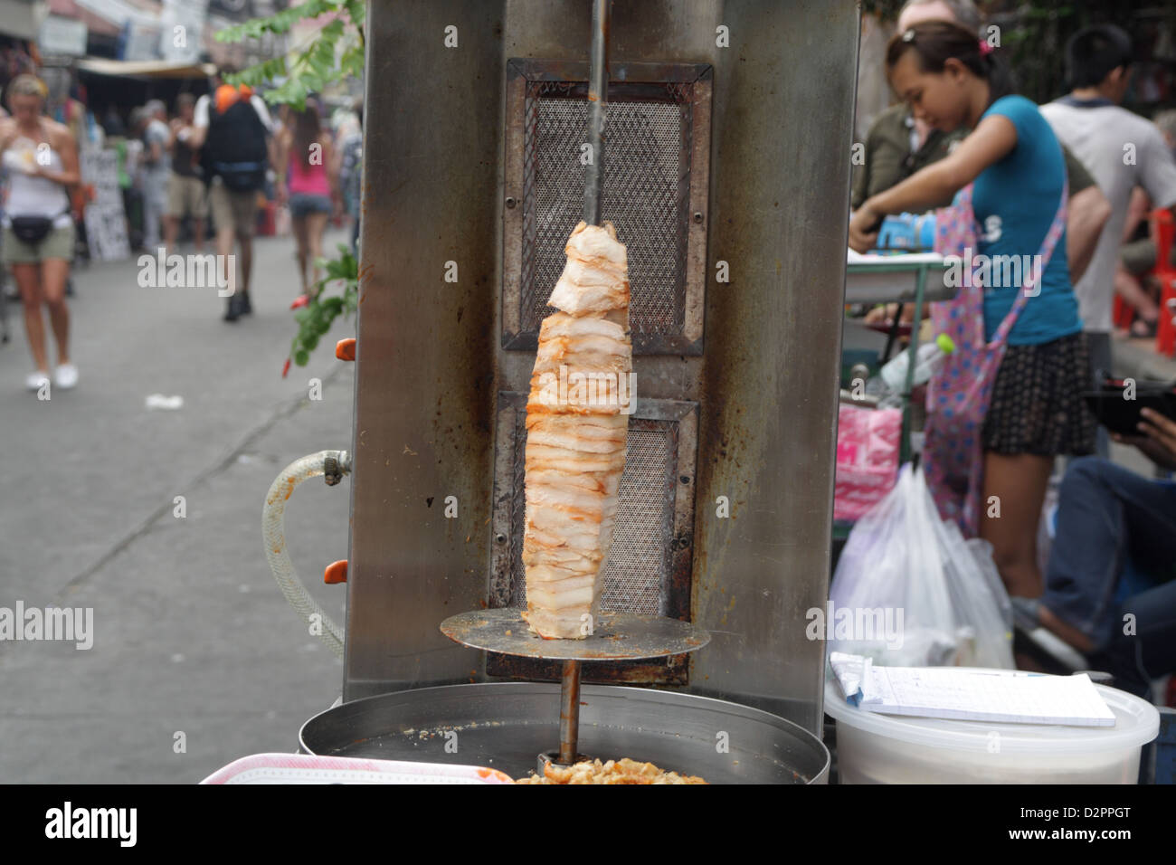 Kebab stall on street at Khao San Road , Bangkok Stock Photo - Alamy