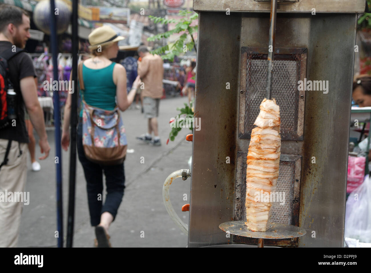 Kebab stall on street at Khao San Road , Bangkok Stock Photo - Alamy