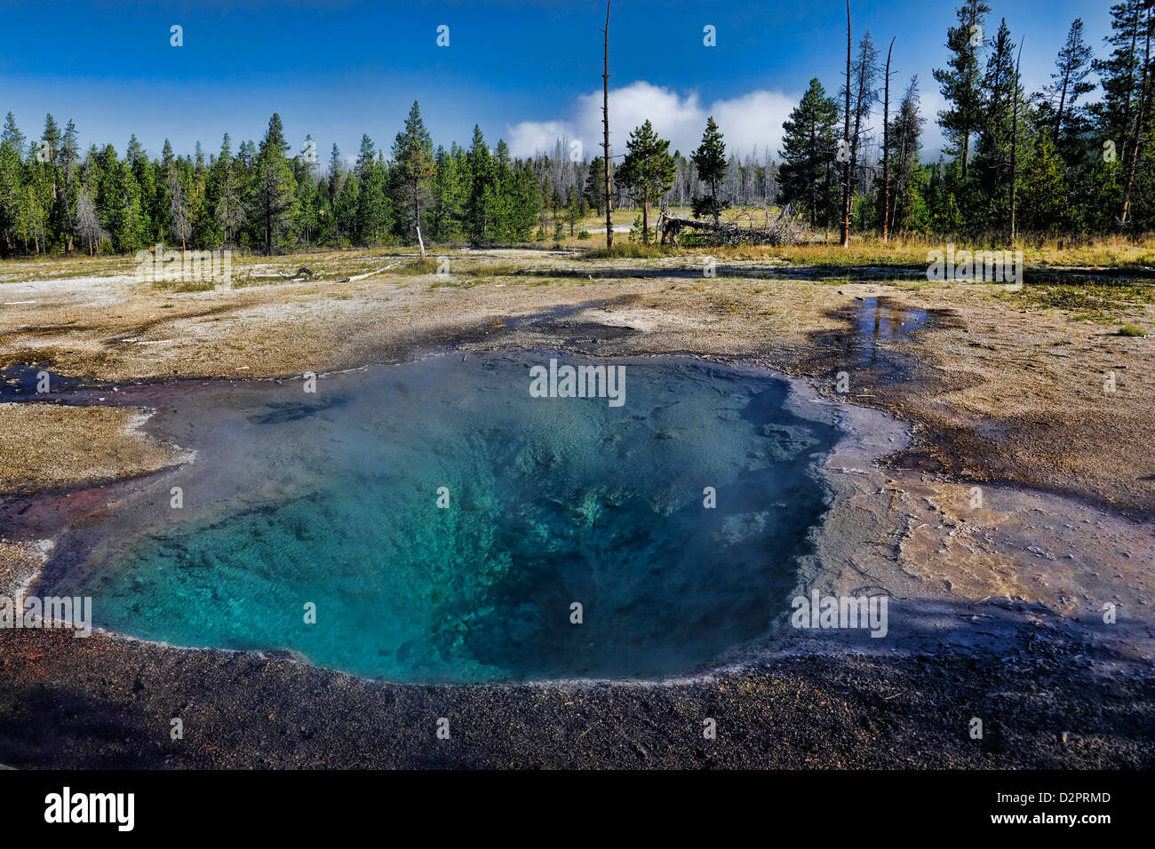 Yellowstone National Park Sapphire Pool with crystal clear water that ...